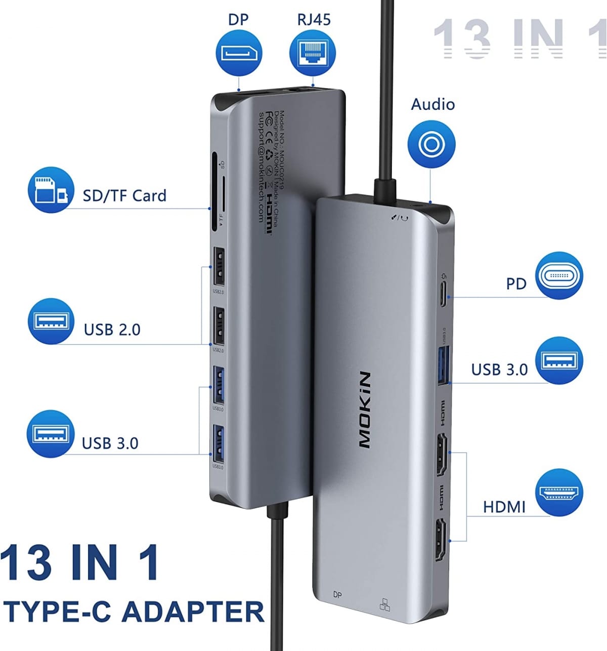 售完：便携式集线器扩展坞 MOKIN MOUC0219 双HDMI DP 网卡多个USB SD卡带PD供电 win Mac-原装3C网-老虎的博客